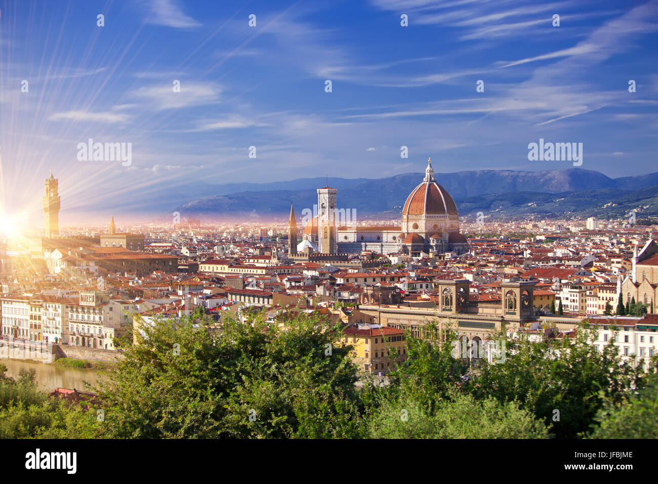 Italy. Florence. View of the city on top Stock Photo - Alamy