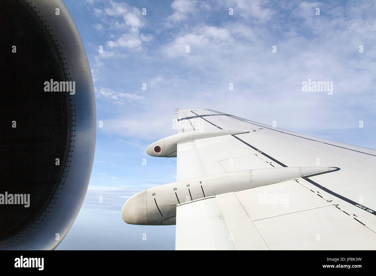 Airplane Wing in Flight Stock Photo - Alamy