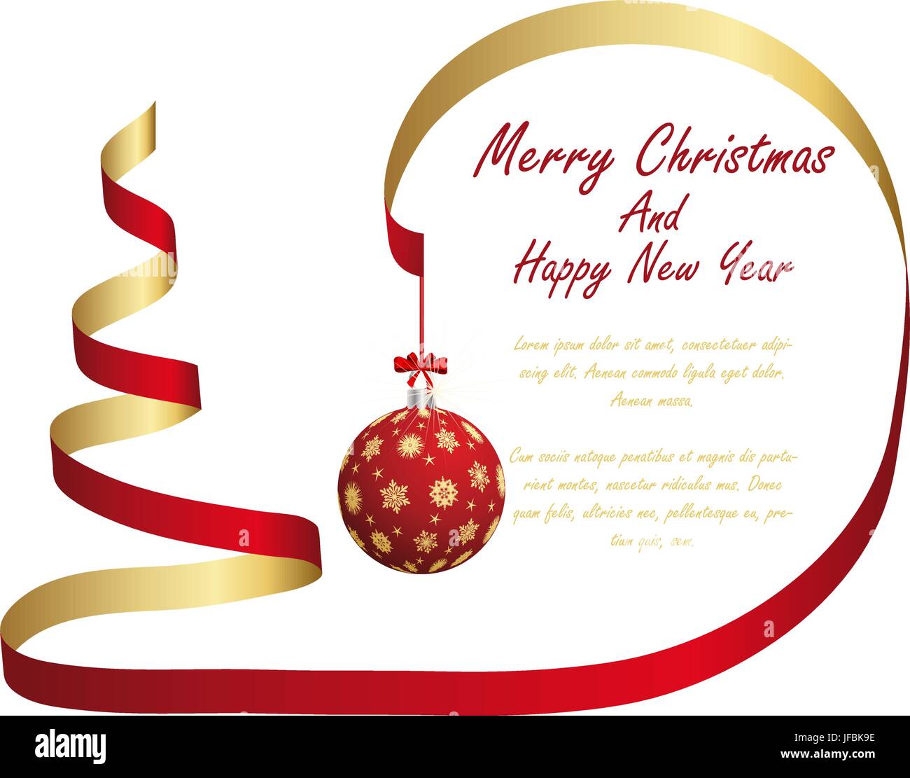 Christmas greeting card ribbon Stock Vector Images - Alamy