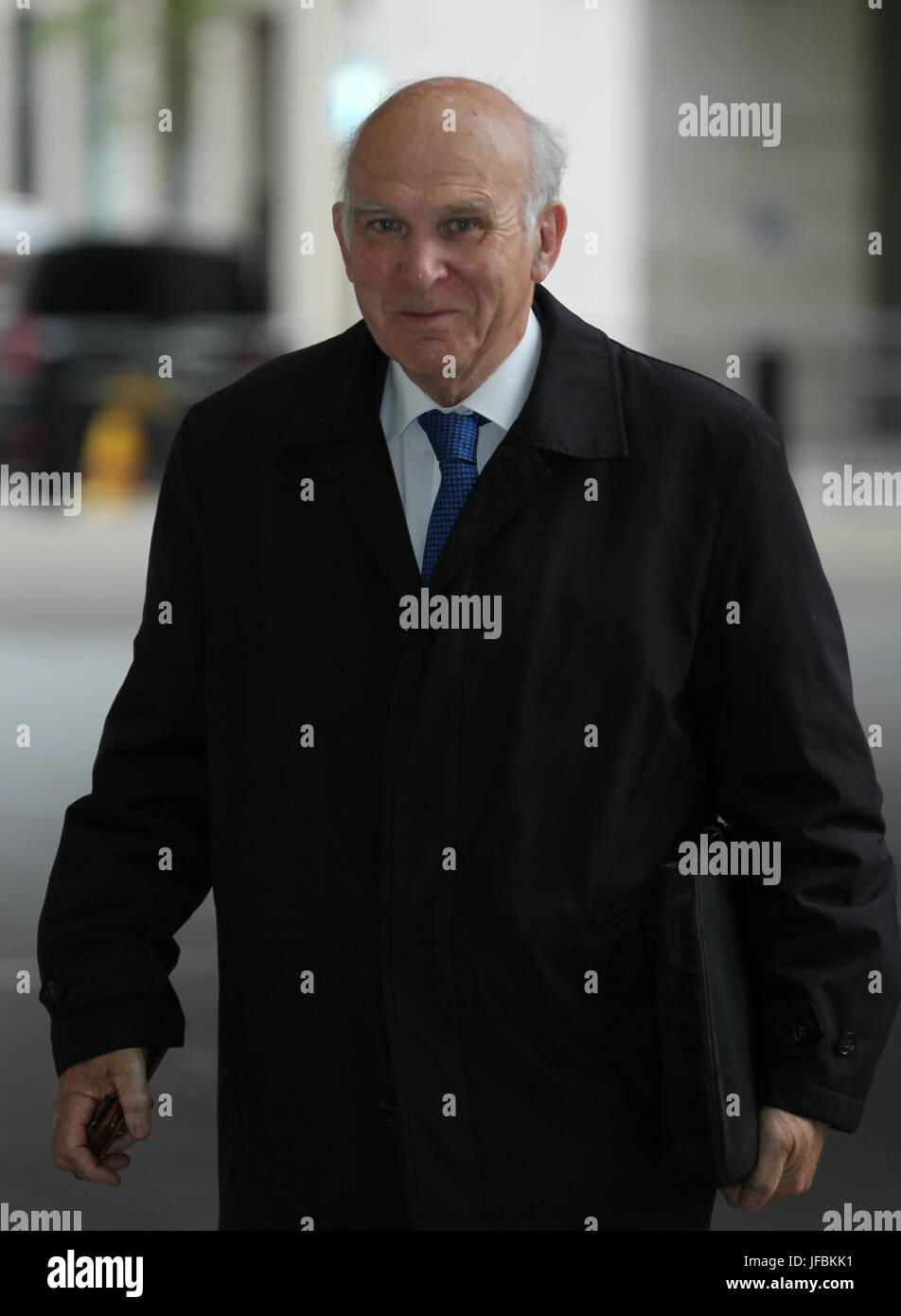 Sir Vince Cable seen at the BBC studios in London on 7th May, 2017 ...