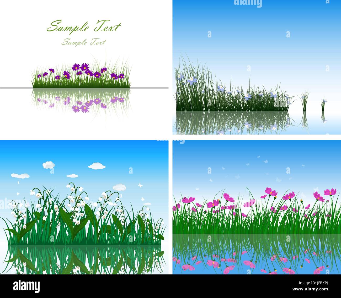 4 Grass on Water backgrounds Stock Vector Image & Art - Alamy