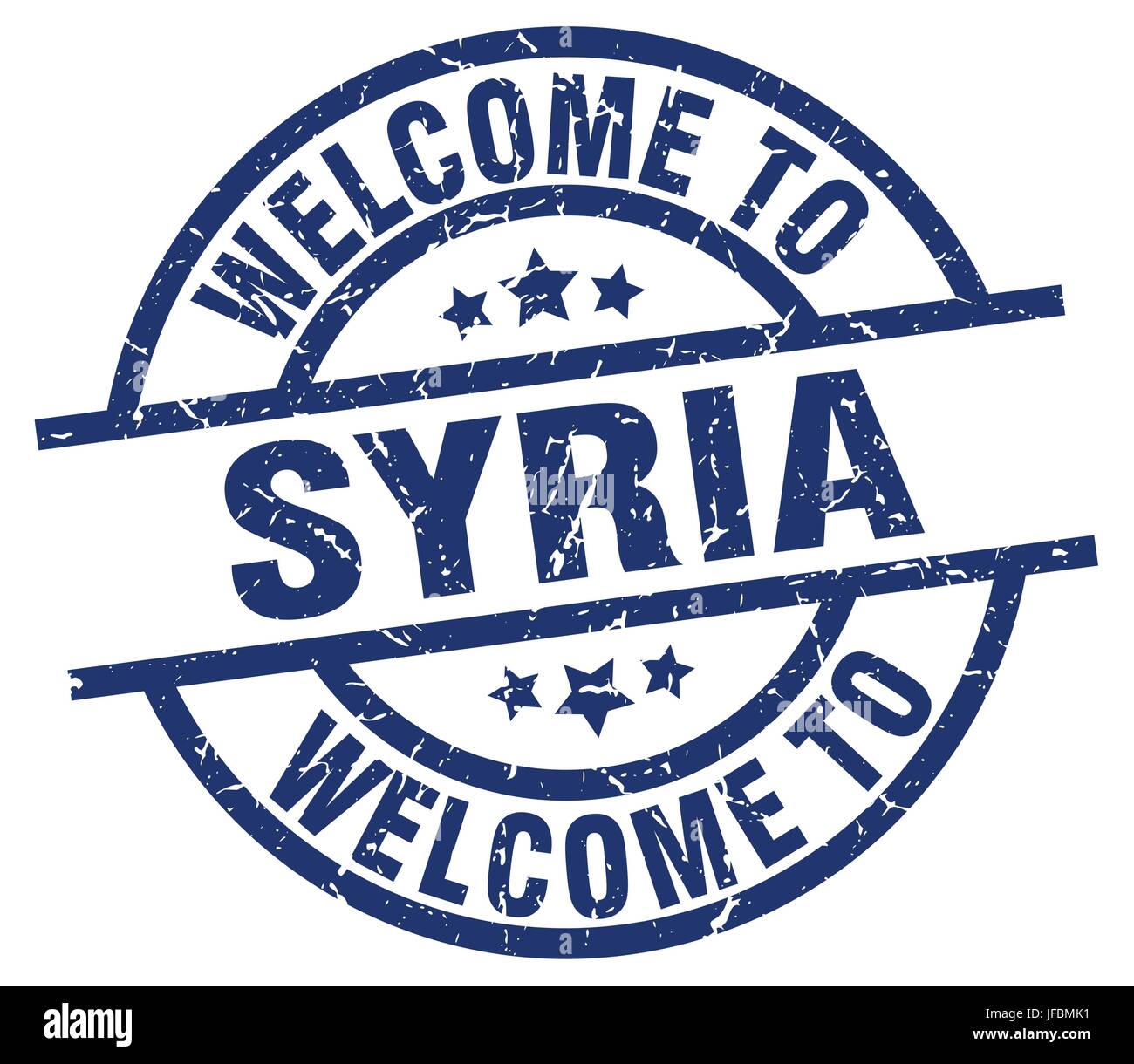 welcome to Syria blue stamp Stock Vector Image & Art - Alamy