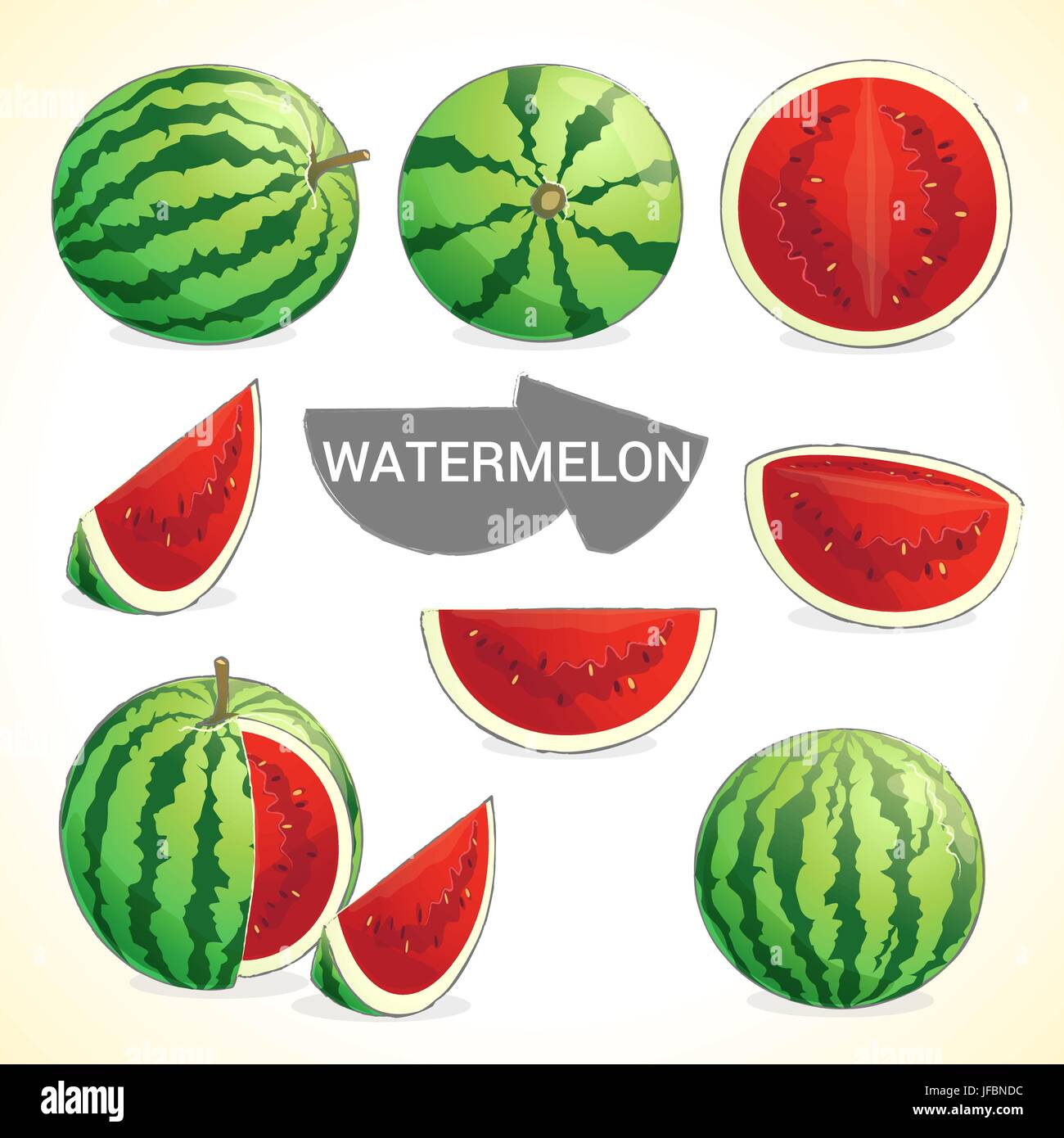 Set of watermelon in various styles vector format Stock Vector Image ...