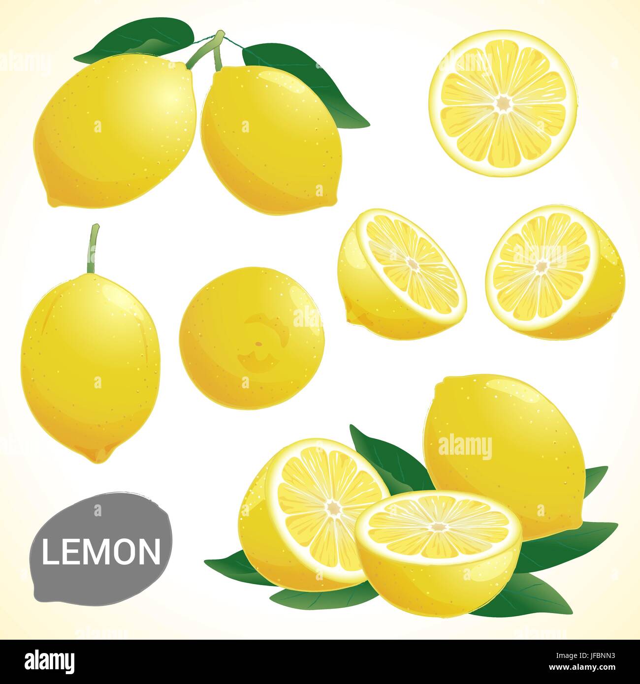 Set various tropical fruits Stock Vector Images - Alamy