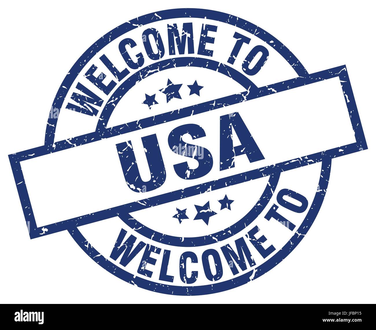 welcome to usa blue stamp Stock Vector Image & Art - Alamy