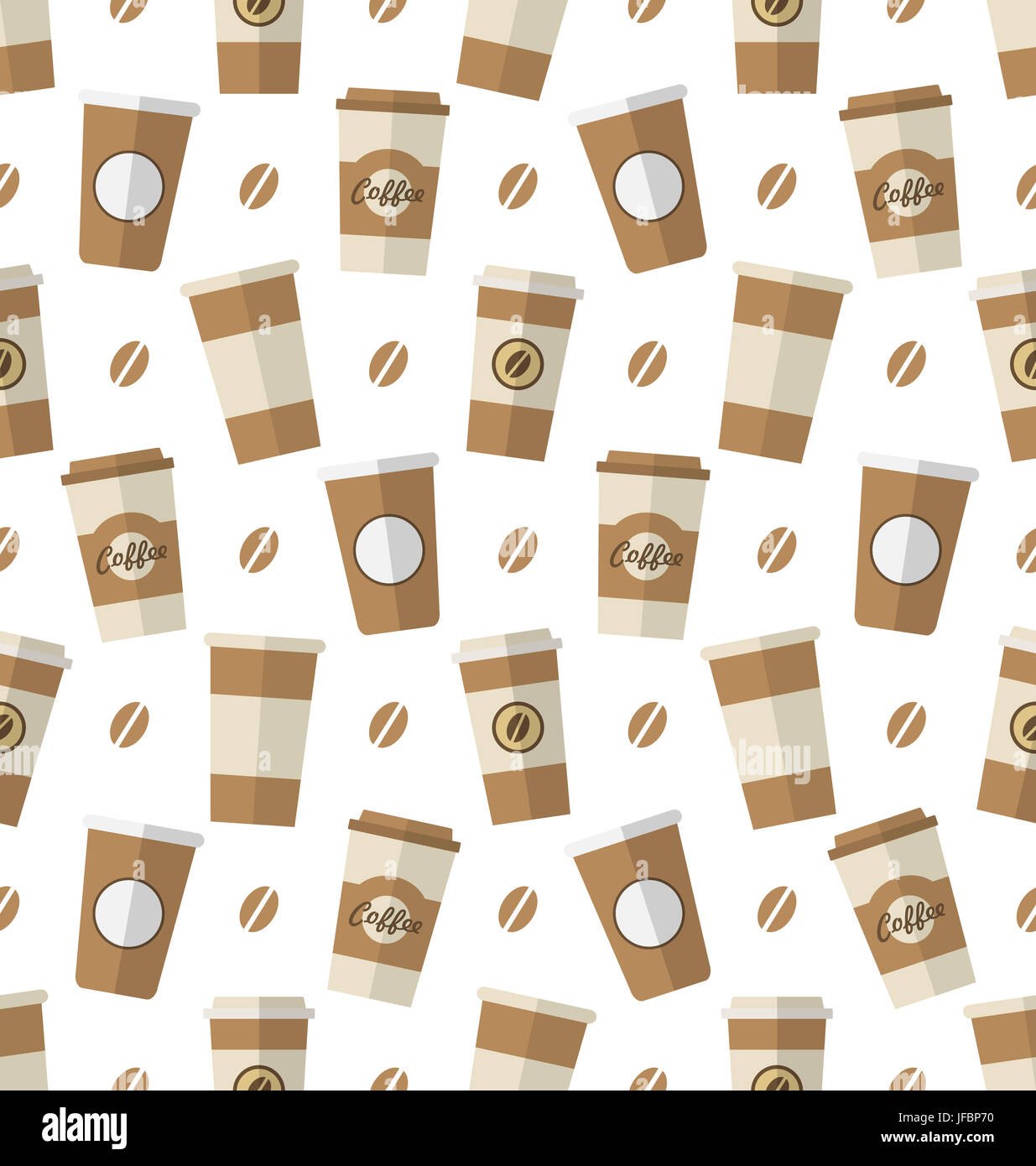 Illustration Seamless Pattern with Disposable Coffee Cups. Wallpaper ...