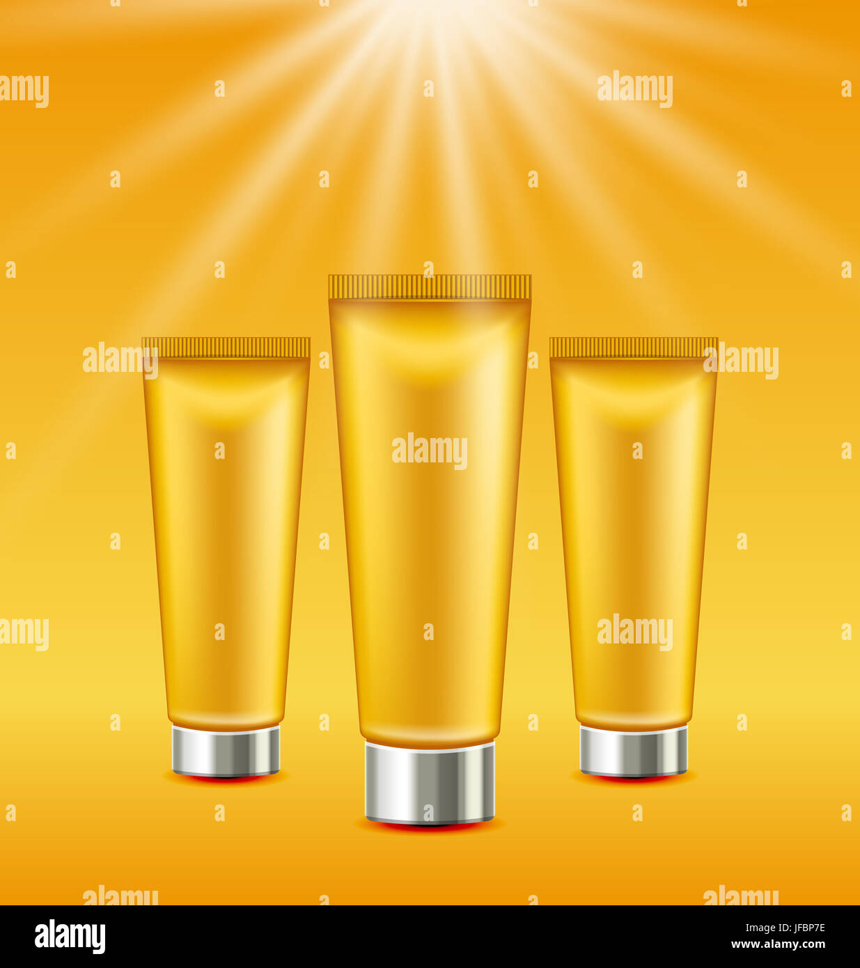 Illustration Set Sunscreen Bottles and Tubes of Lotions. Sun Protection ...