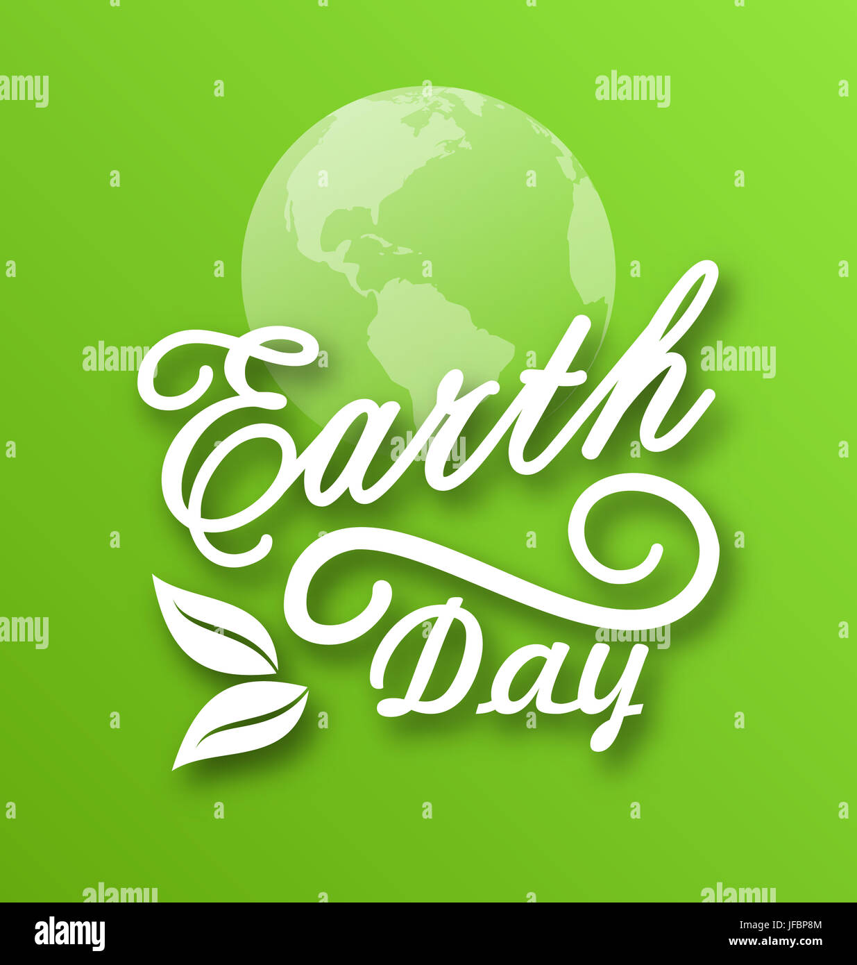 Illustration Earth Day, Words, Planets and Leaves Stock Photo - Alamy