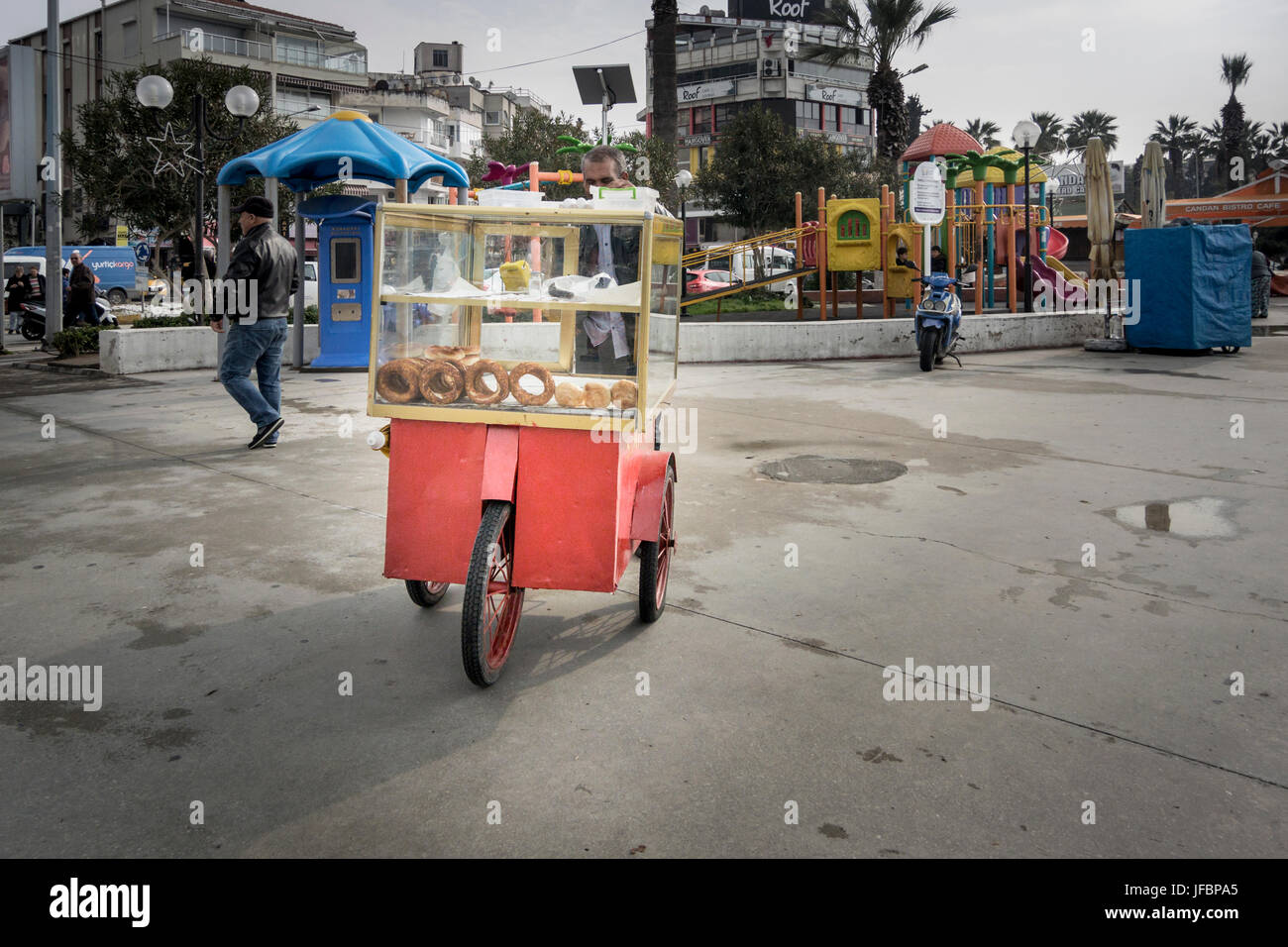 Traditional Turkish Wheel Bagel Car at Kusadasi, Turkey Stock Photo - Alamy