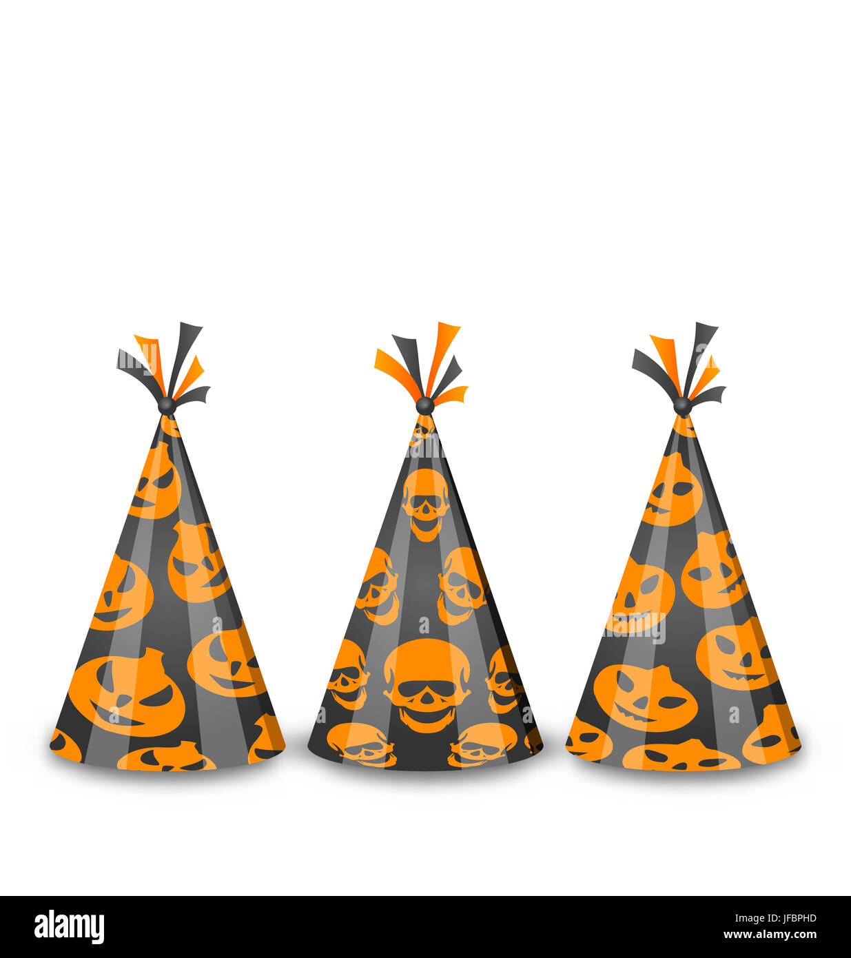 Illustration party hats for Halloween, isolated on white background ...