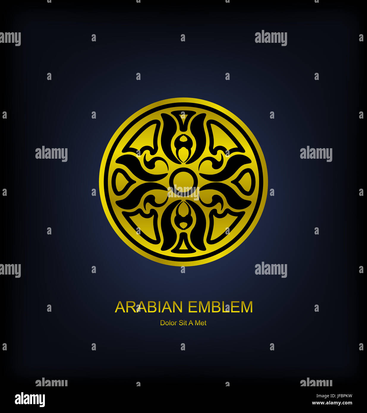 Illustration Golden Emblem with Arabian Traditional Ornament. Islam ...