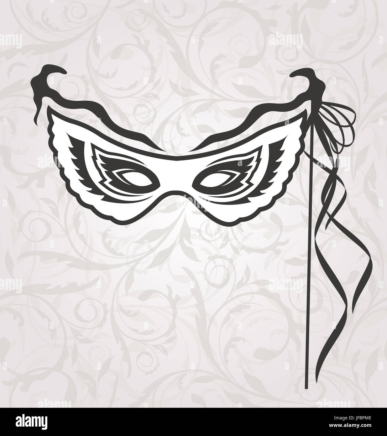 Illustration Venice Carnival or Theater Mask with Ribbons Stock Photo ...