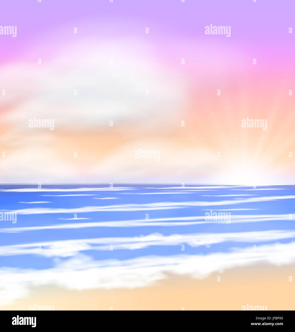 Sea sunset with bright sun, light on lens Stock Photo - Alamy
