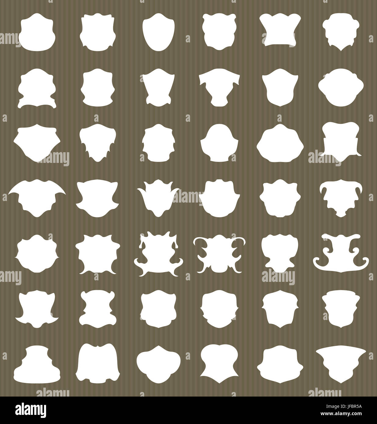 Set heraldic shield shape label Stock Photo - Alamy