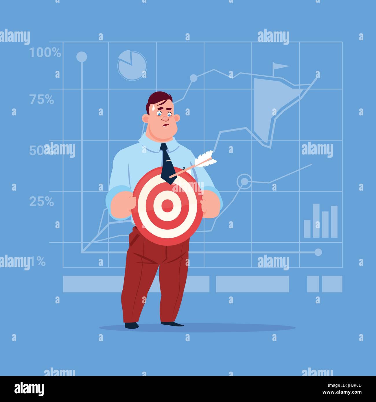 Business cartoon hitting target hi-res stock photography and images - Alamy