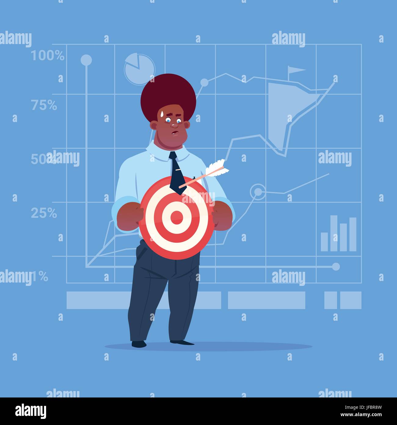 Business cartoon hitting target hi-res stock photography and images - Alamy