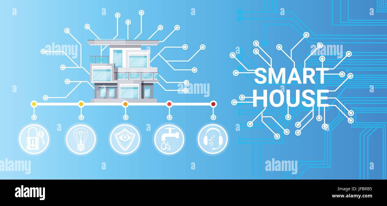 Smart House Technology Control System Icon Infographic With Copy Space ...