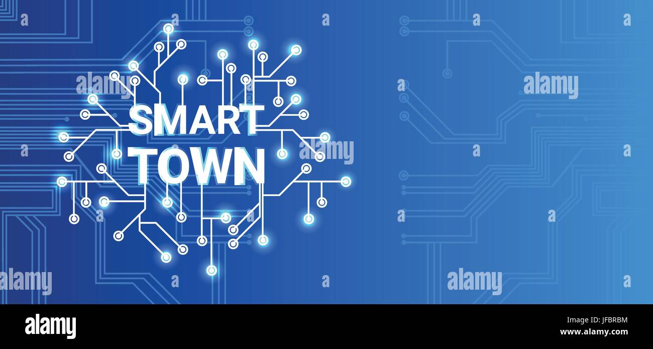 Smart Town Technology Control System Icon Infographic With Copy Space ...
