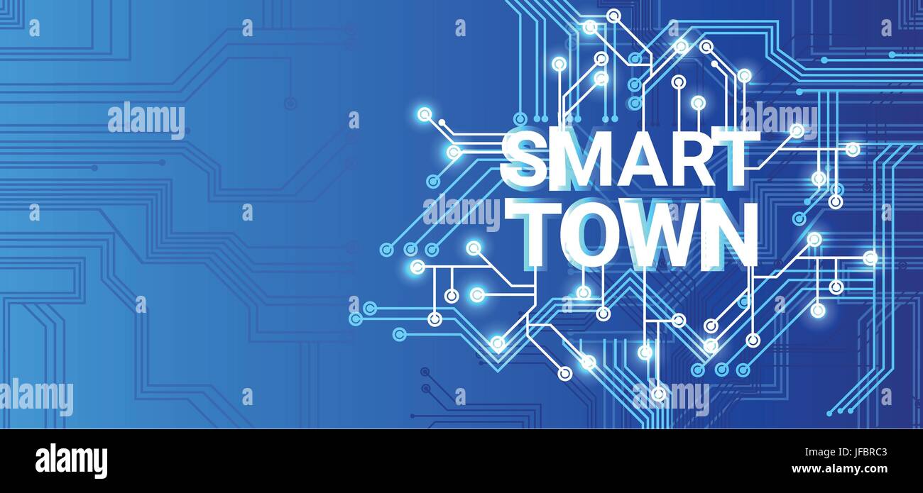 Smart Town Technology Control System Icon Infographic With Copy Space ...