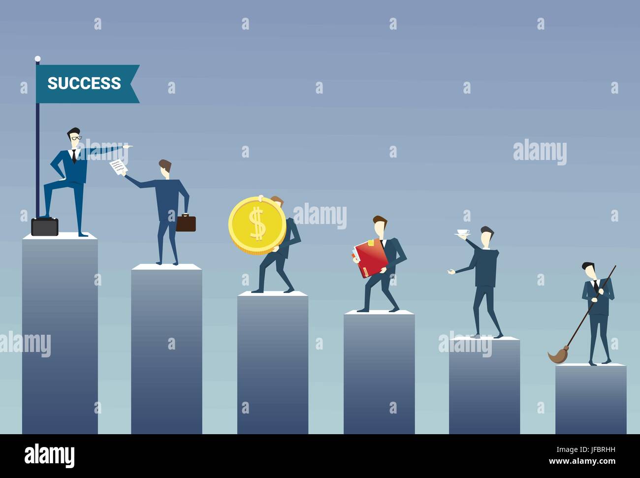 Business People Standing Financial Bar Graph Group Concept ...