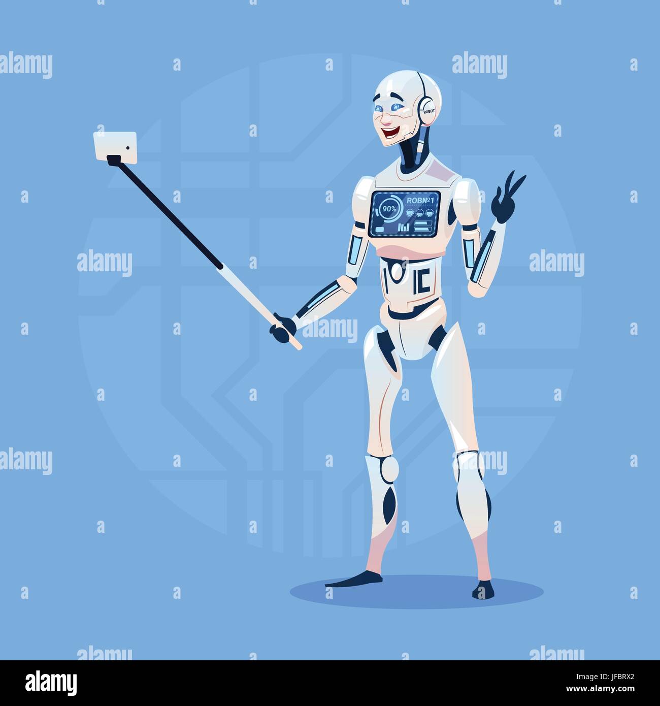 Modern Robot Taking Selfie Photo Futuristic Artificial Intelligence ...