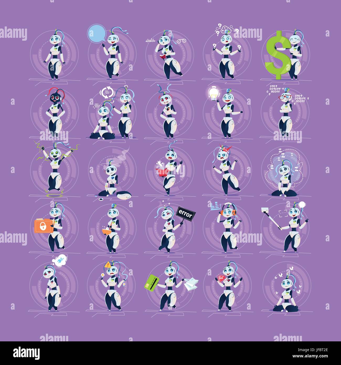 Electronic woman female cyborg Stock Vector Images - Alamy