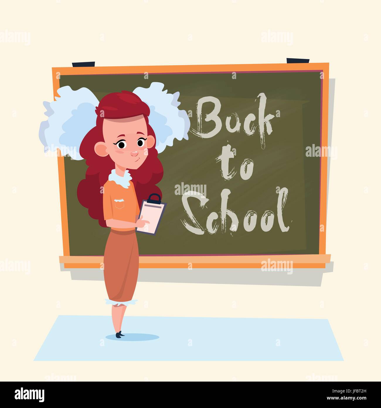 Girl cartoon blackboard teacher Stock Vector Images - Alamy