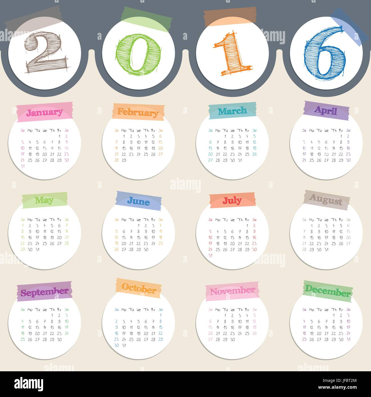 Graphic calendar color background Stock Vector Images - Alamy