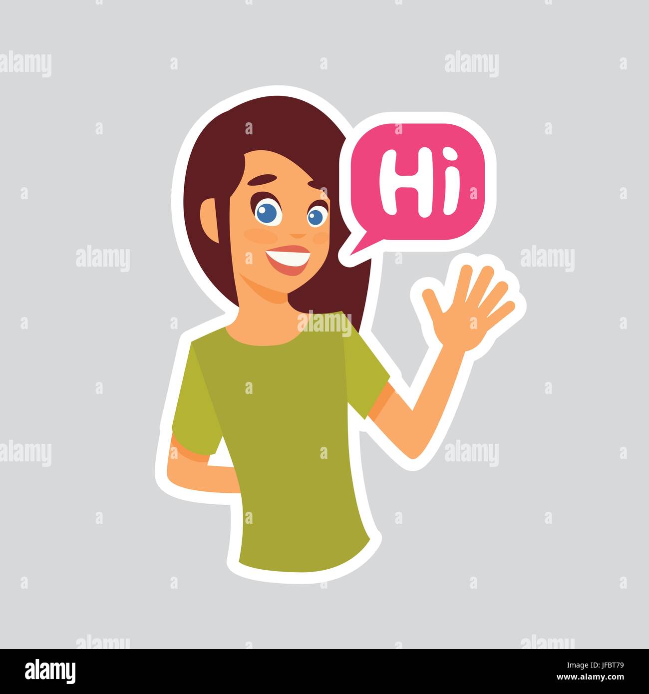 Hi character Stock Vector Images - Alamy