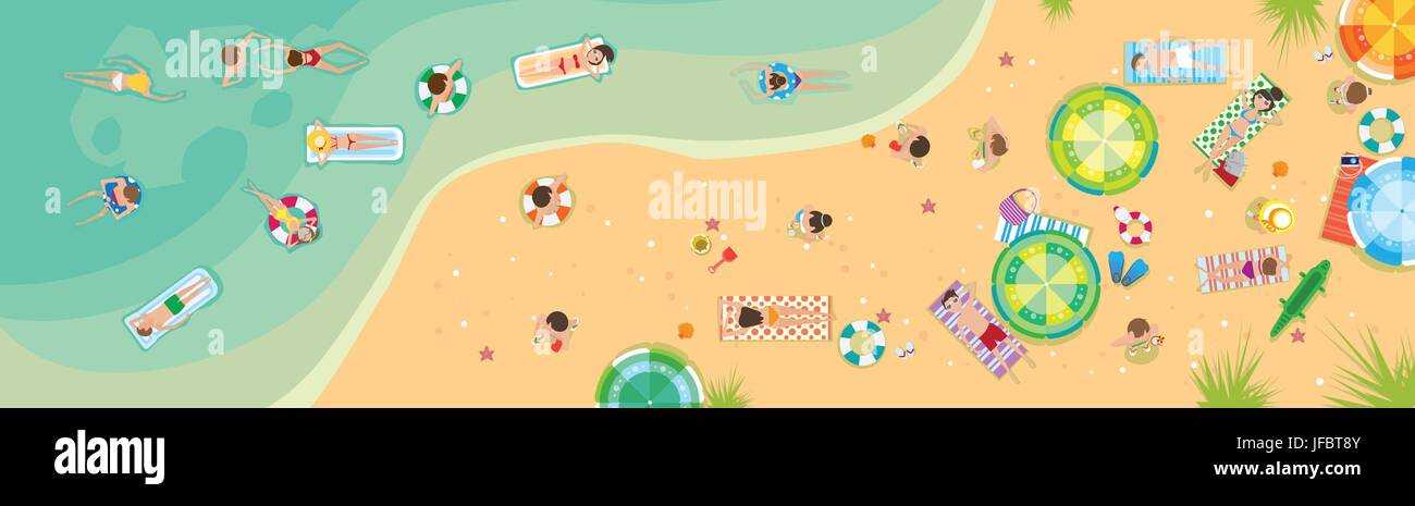 Summer Beach Vacation Seaside Sand Tropical Holiday Banner Stock Vector ...