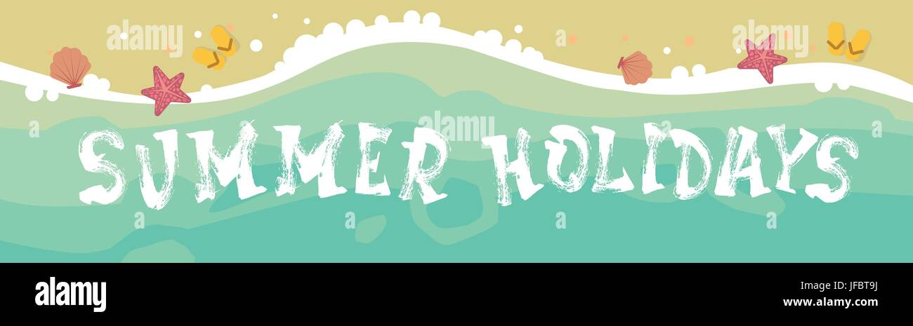 Summer Beach Vacation Seaside Sand Tropical Holiday Banner Stock Vector ...