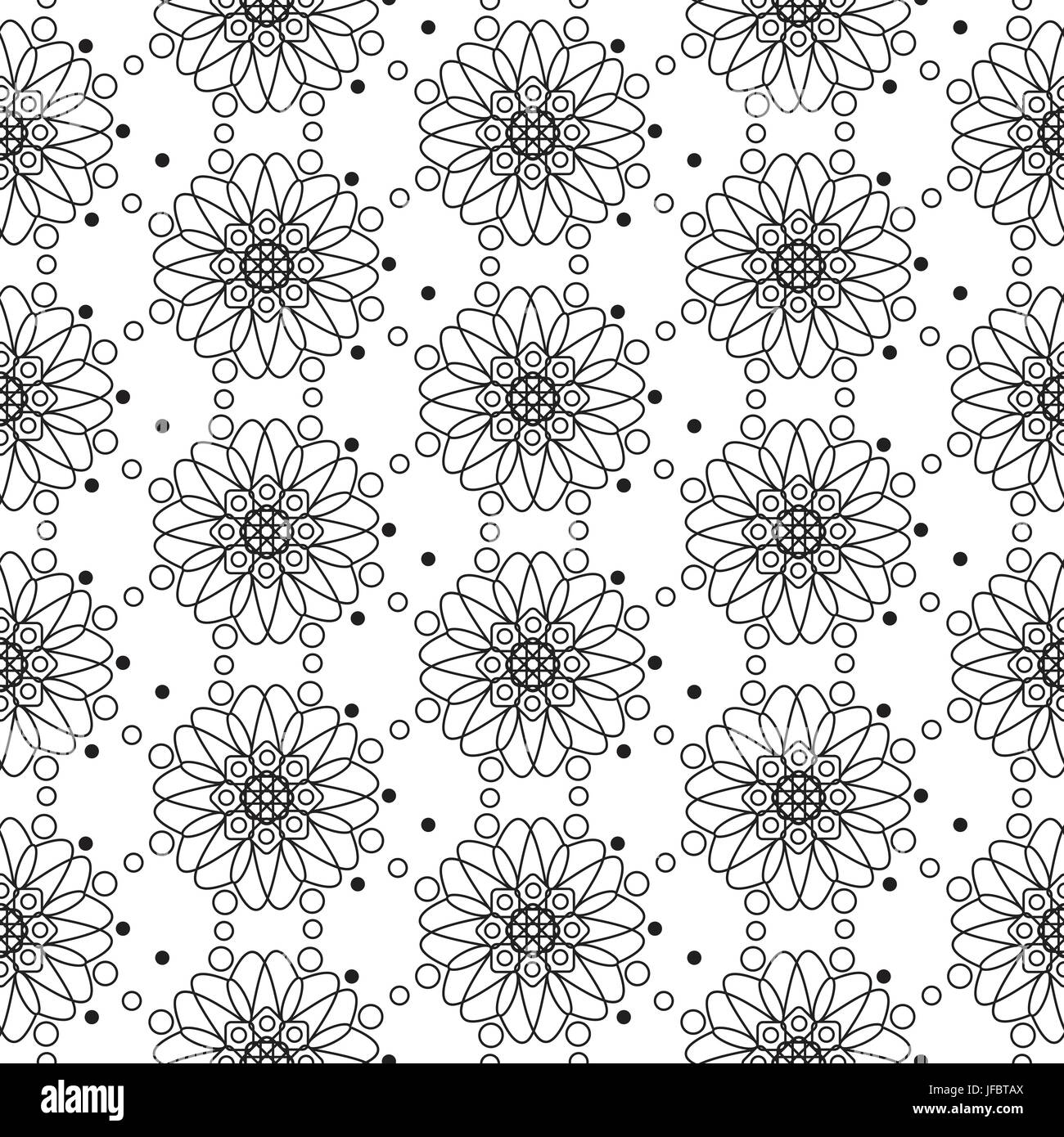 Seamless Black And White Pattern Zentangle Design Stock Vector Image ...