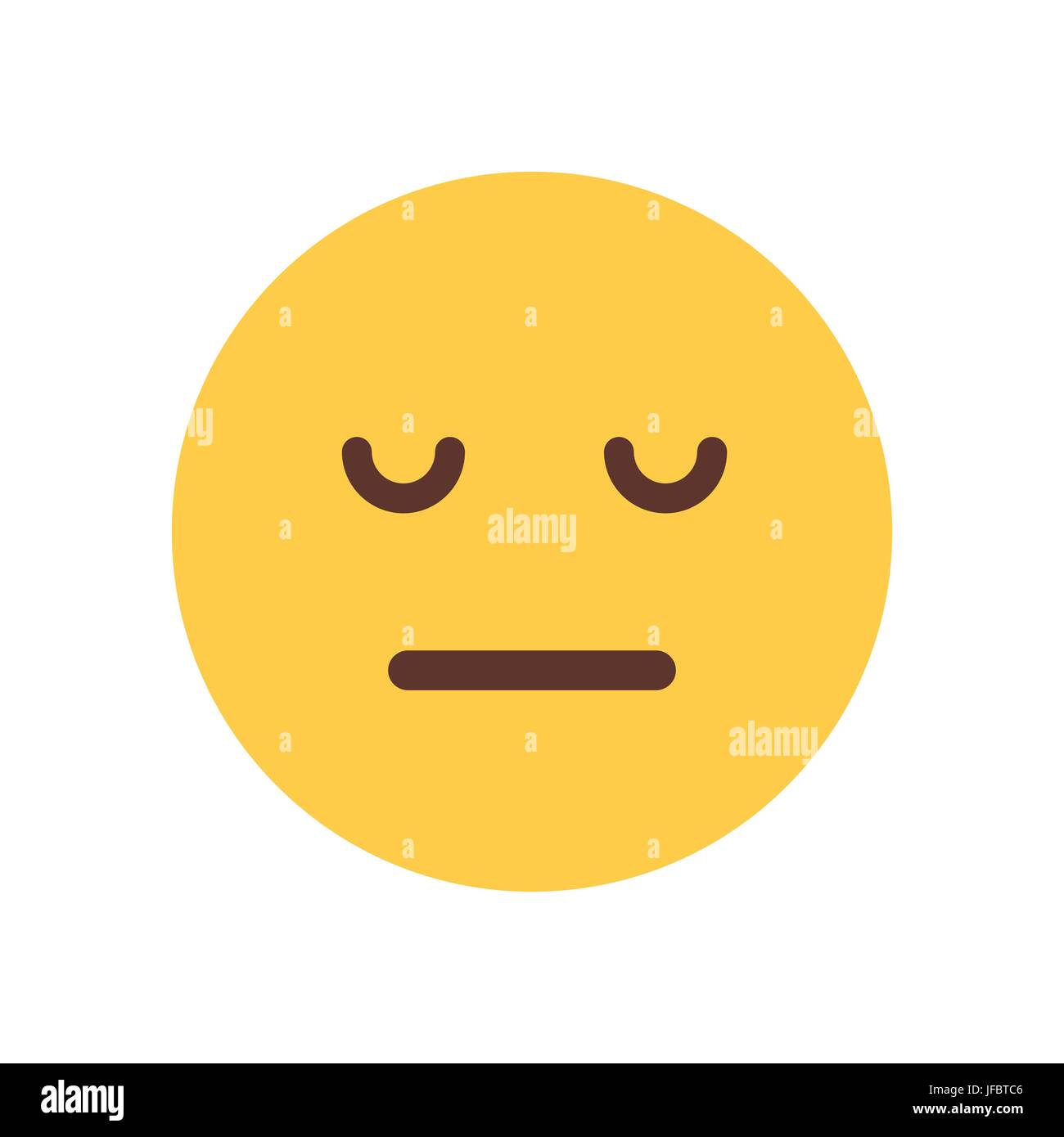 Yellow Cartoon Face Sad Upset Emoji People Emotion Icon Stock Vector ...