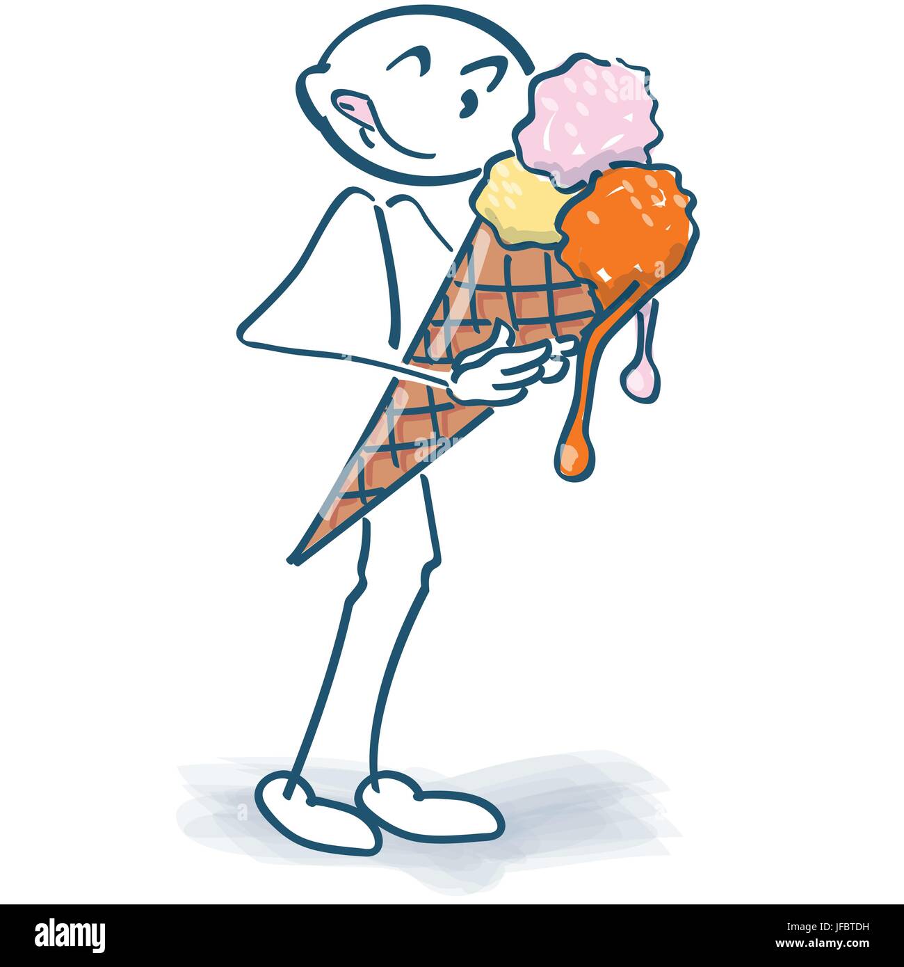 stick figure eating ice cream Stock Vector Image & Art - Alamy