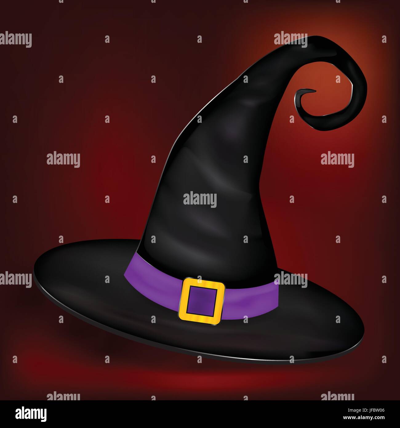 Vector picture of Halloween realistic witches hat. Illustration on nice ...
