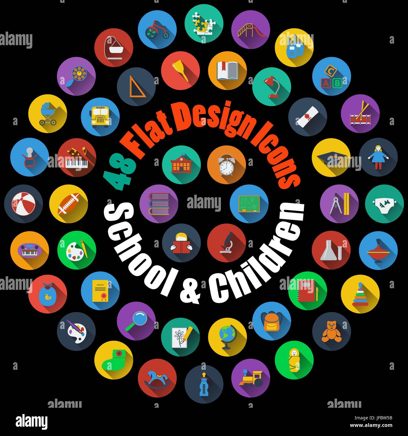 School and Children Icons Stock Vector Image & Art - Alamy