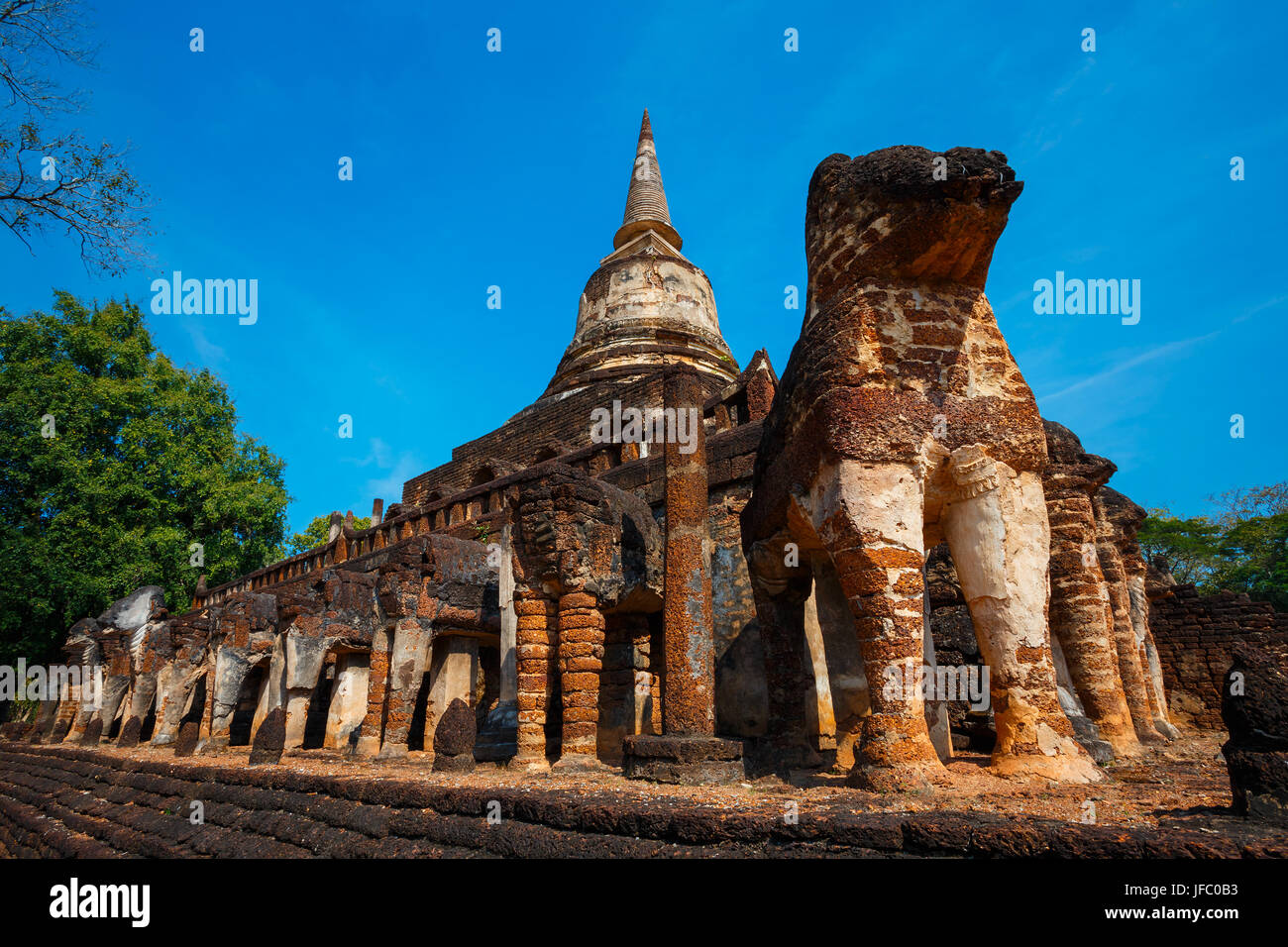 Wat Chang Lom Temple at Si Satchanalai Historical Park, a UNESCO world ...
