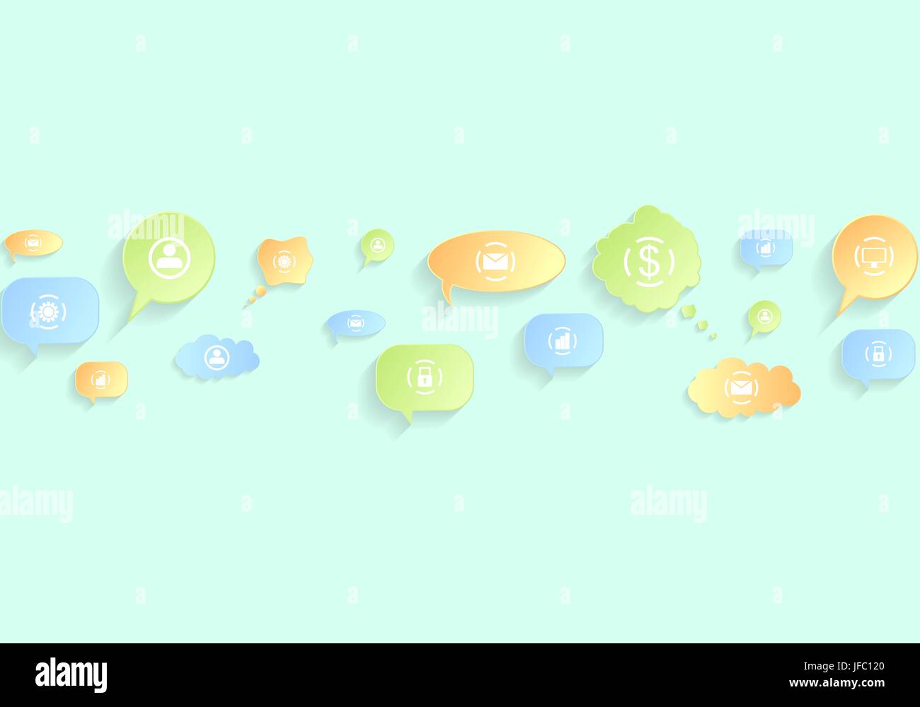 Abstract social communication icons background Stock Photo - Alamy