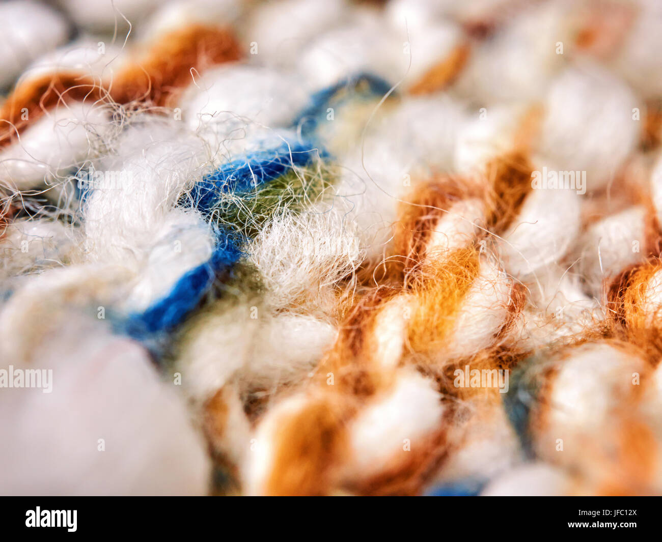 Knitted product carpet plaid close up fiber thread texture wool shaggy ...