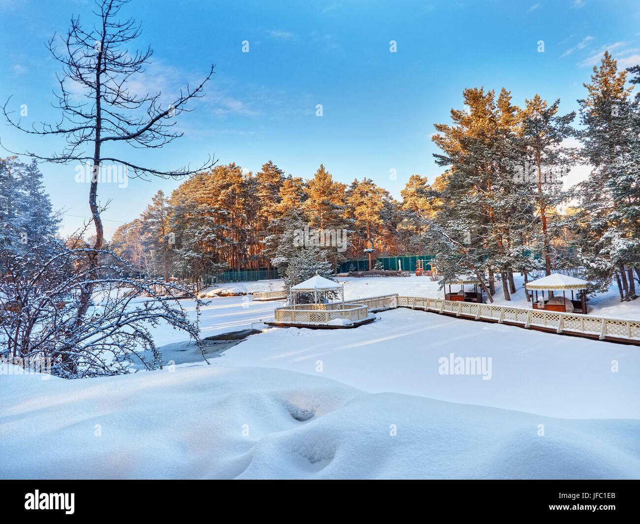 The winter park in Chelyabinsk. Russia Stock Photo - Alamy