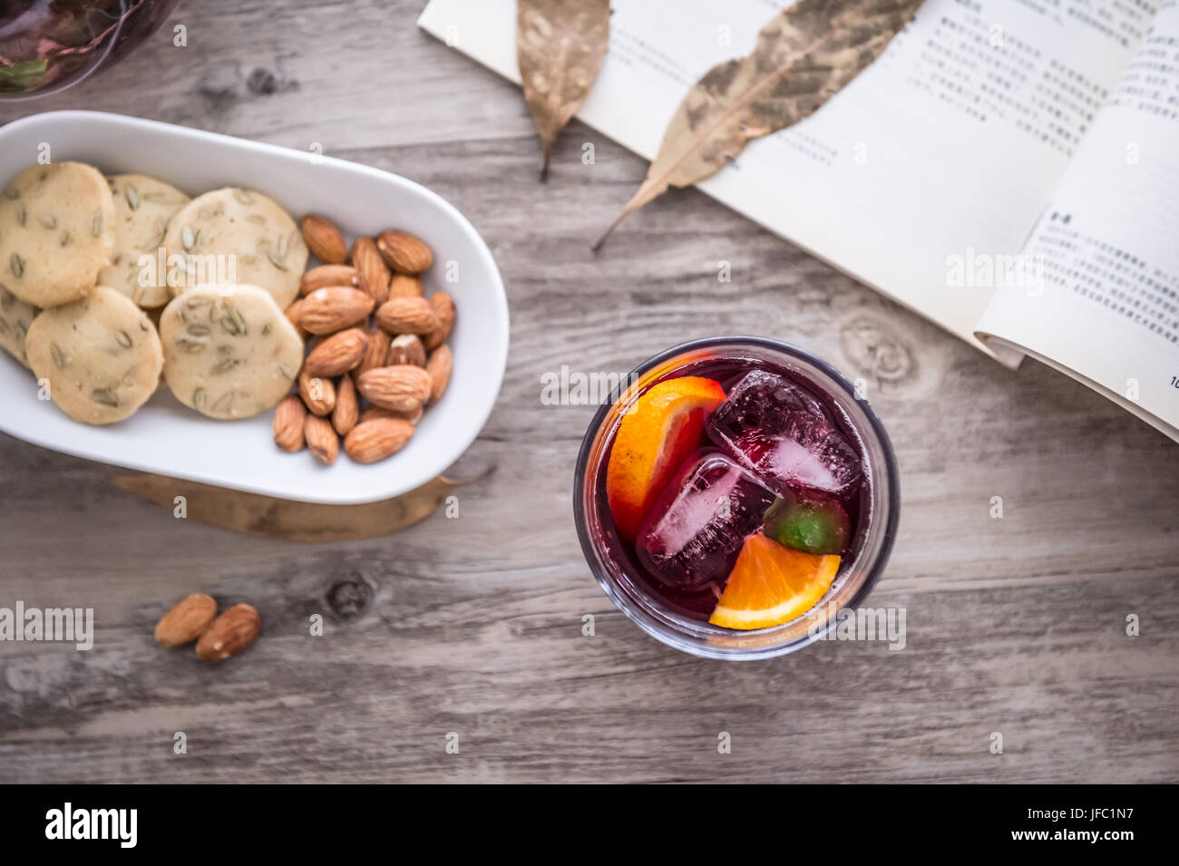Drinks and snacks Stock Photo - Alamy