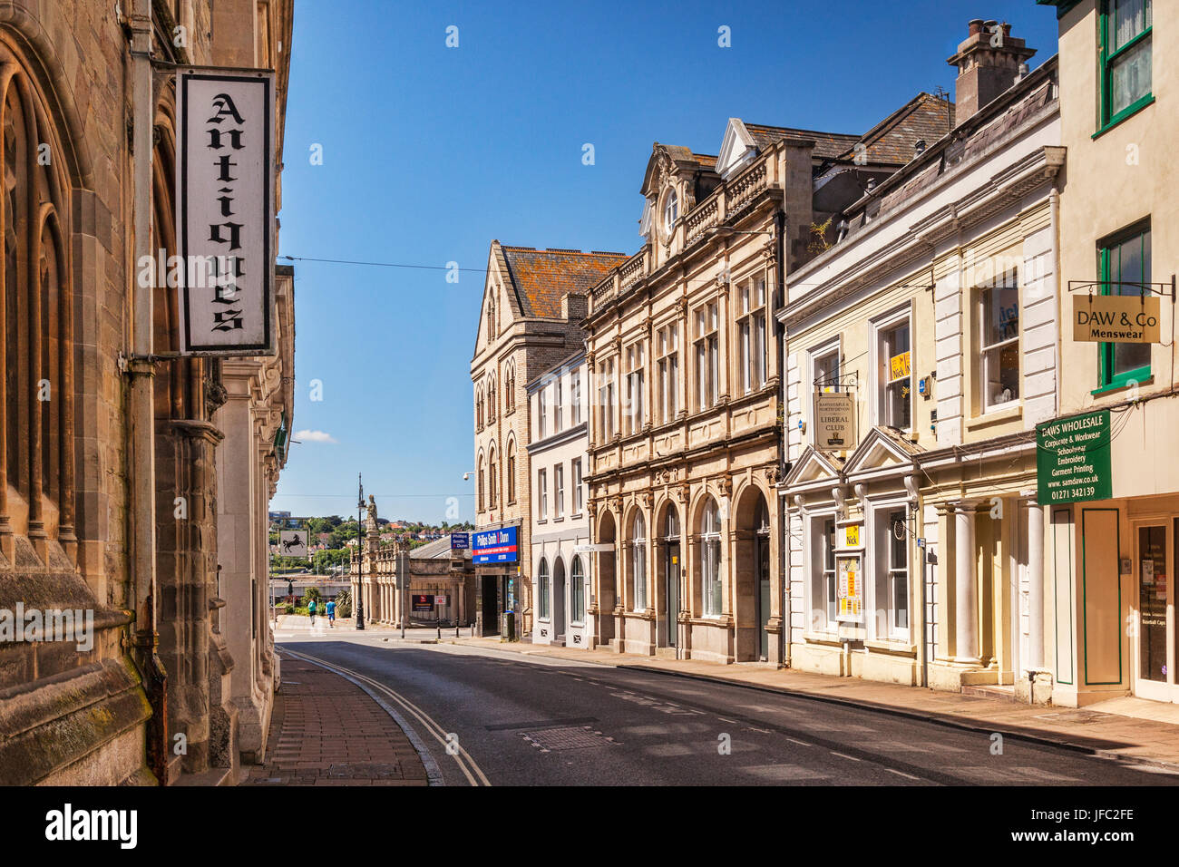18 June 2017: Barnstaple, Devon, England, UK - Fine old buildings in ...