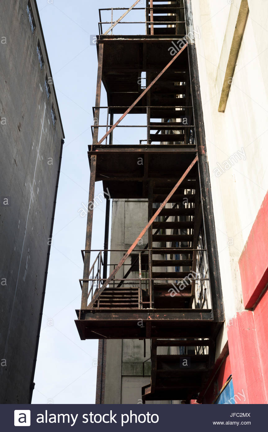 External Fire Escape Stairs High Resolution Stock Photography and ...