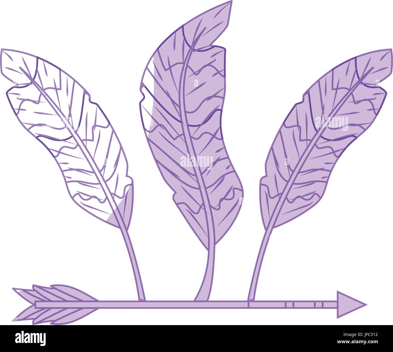 silhouette nice arrow with feather design decoration Stock Vector Image ...