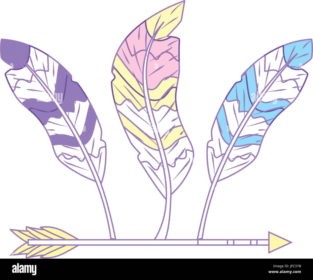 nice arrow with feather design decoration Stock Vector Image & Art - Alamy