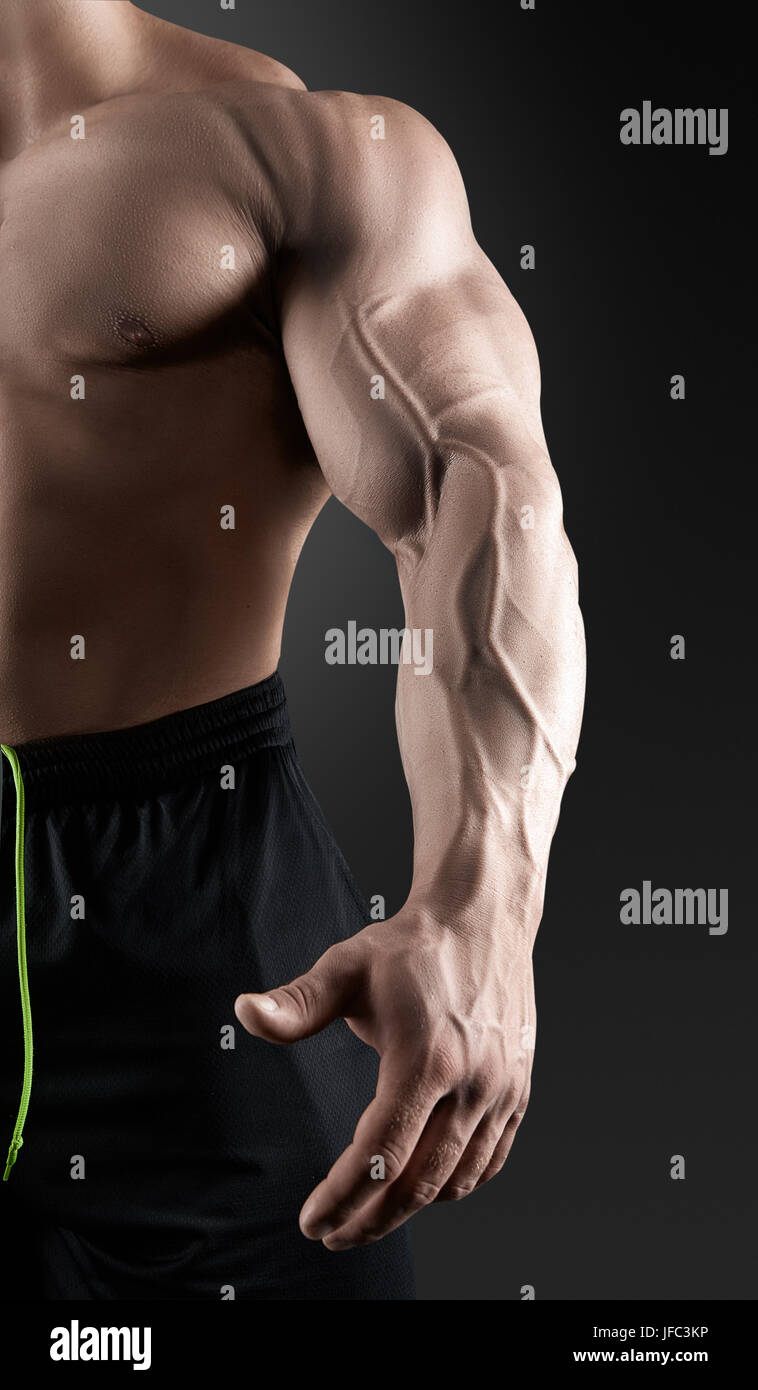 Close-up of a power fitness man's hand Stock Photo - Alamy