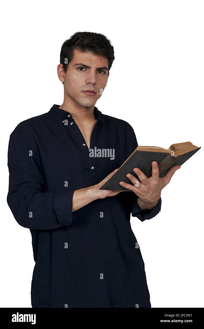 Man Reading a Book Stock Photo - Alamy