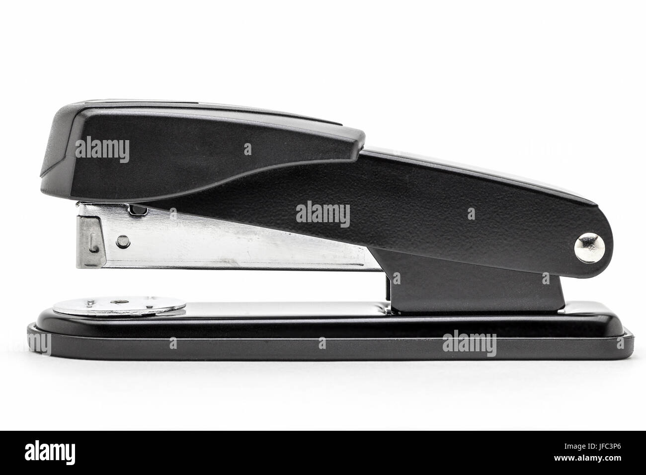 Stationery black office stapler close up on a white background Stock ...