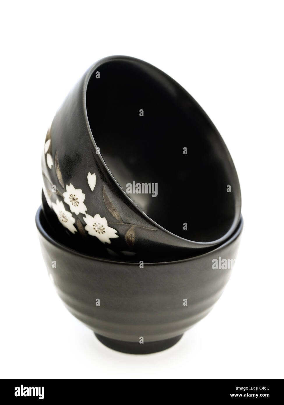 Two Black Bowls Stock Photo - Alamy