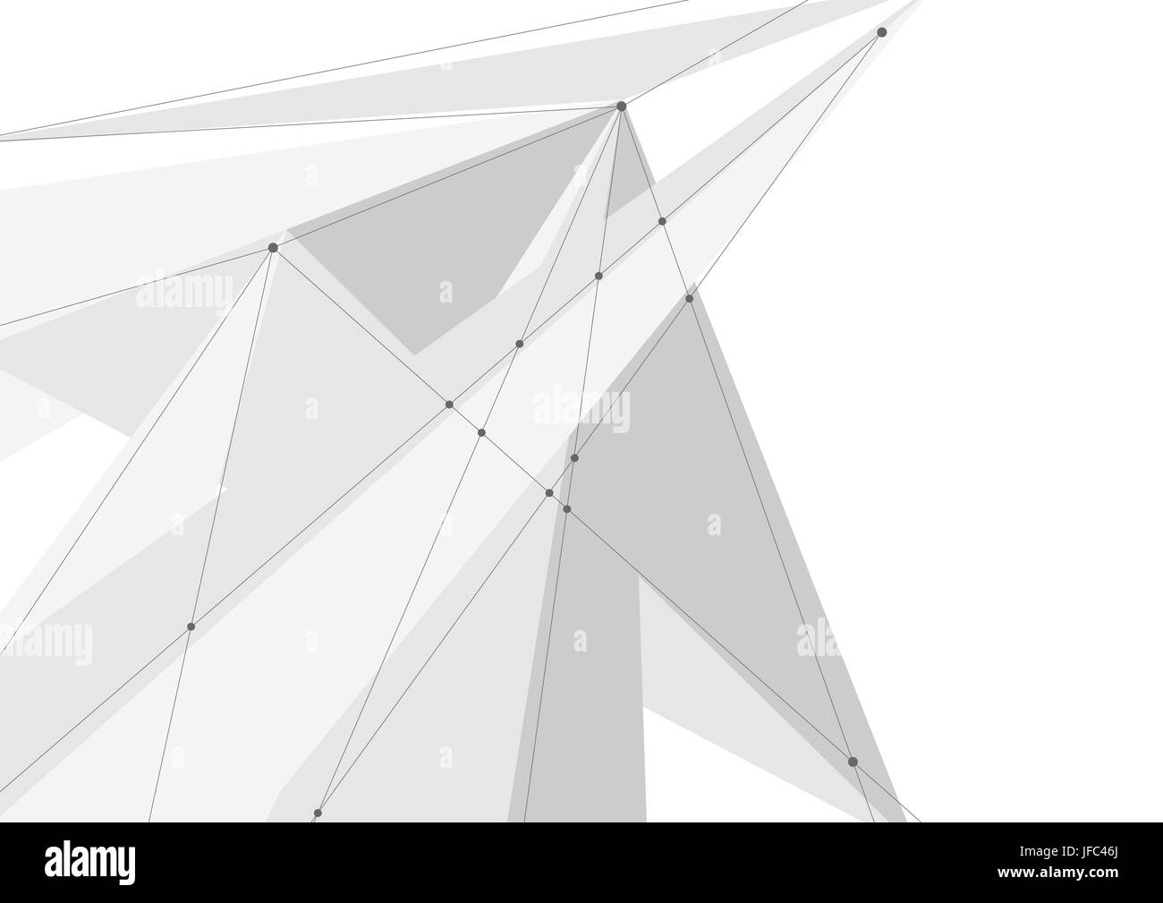 White grey abstract technology low poly communication design. Geometric vector background Stock ...